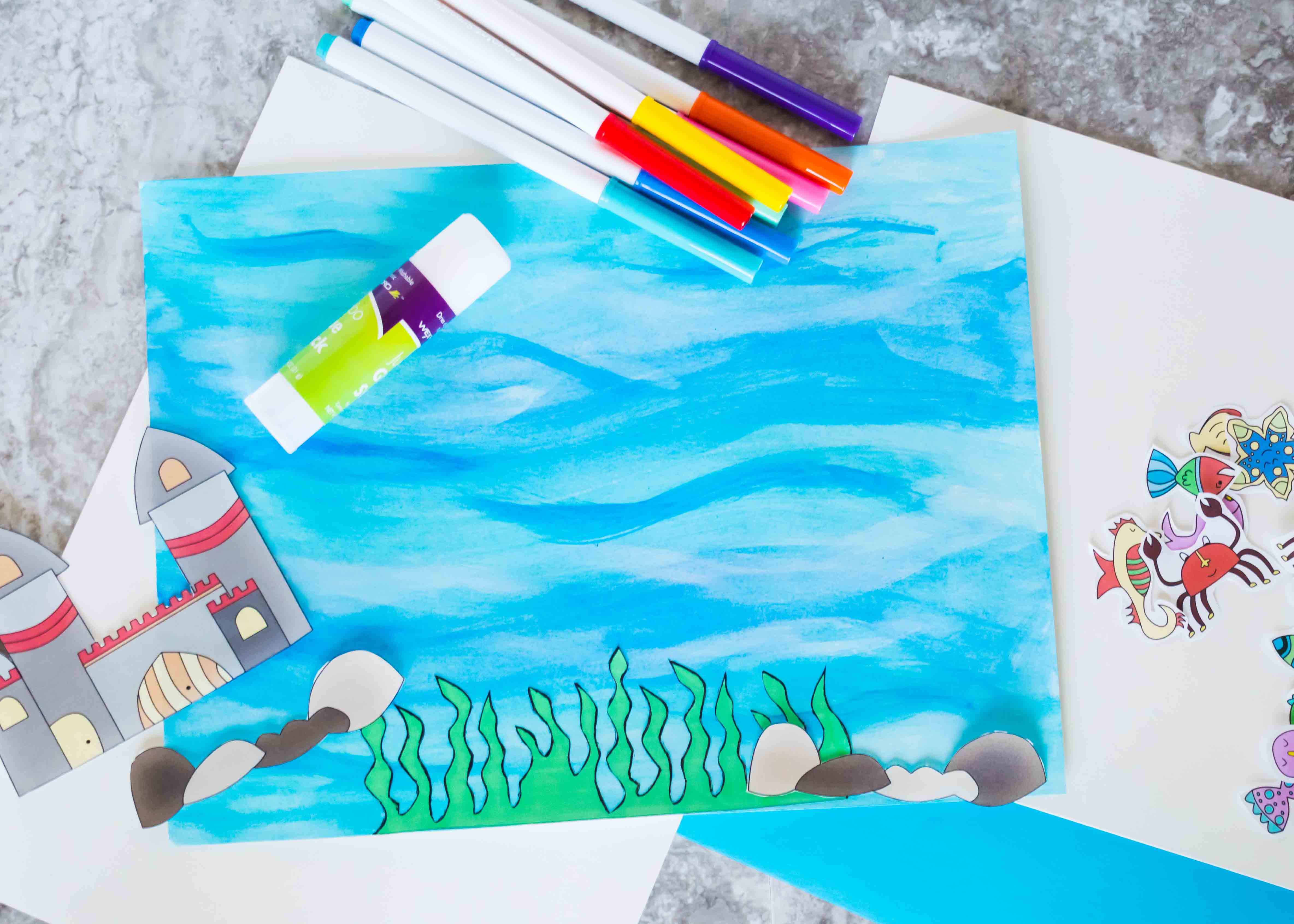 Easy and Cute Fish Tank Craft for Kids Free Printable