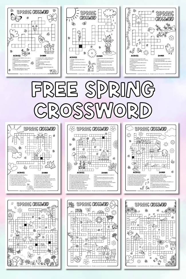 Spring Crossword Free PDF Printables | Easy, Medium, Hard, & Advanced ...