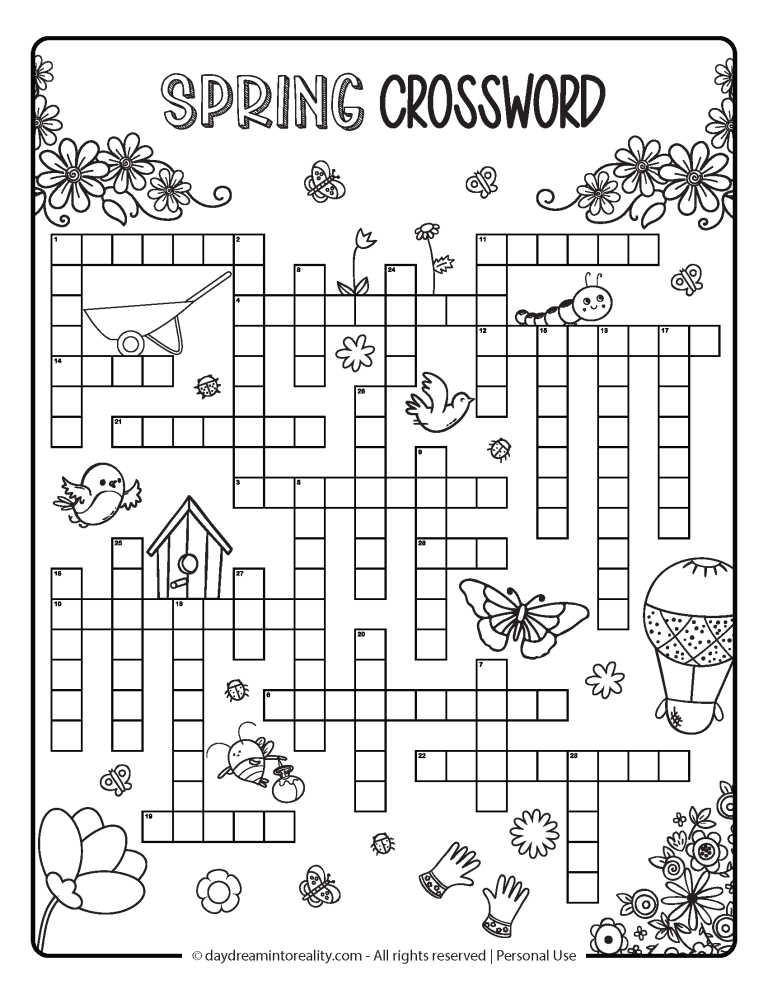 Spring Crossword Free PDF Printables | Easy, Medium, Hard, & Advanced ...