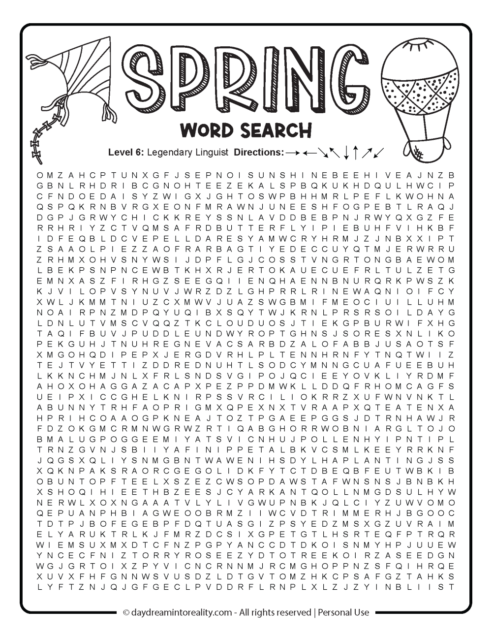 Spring Word Search Free PDF Printables | 6 Levels of Difficulty ...